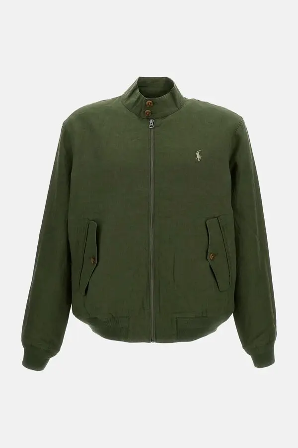 Polo Ralph Lauren Giacca Corta In Lino - Green