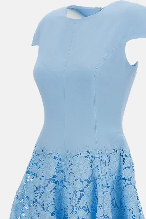 SELF-PORTRAIT Lace Mini Dress - Azzurro
