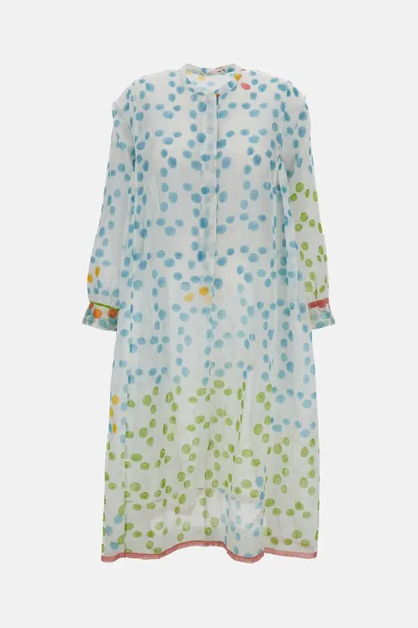 INJIRI Long Sleeve Trumpet Dress - Multicolor