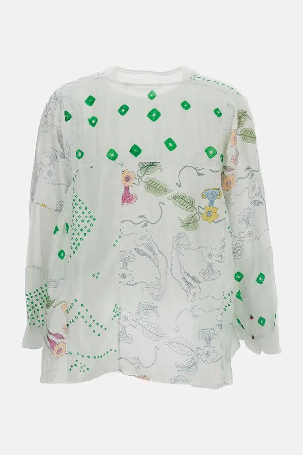 INJIRI V-neck Silk Shirt
