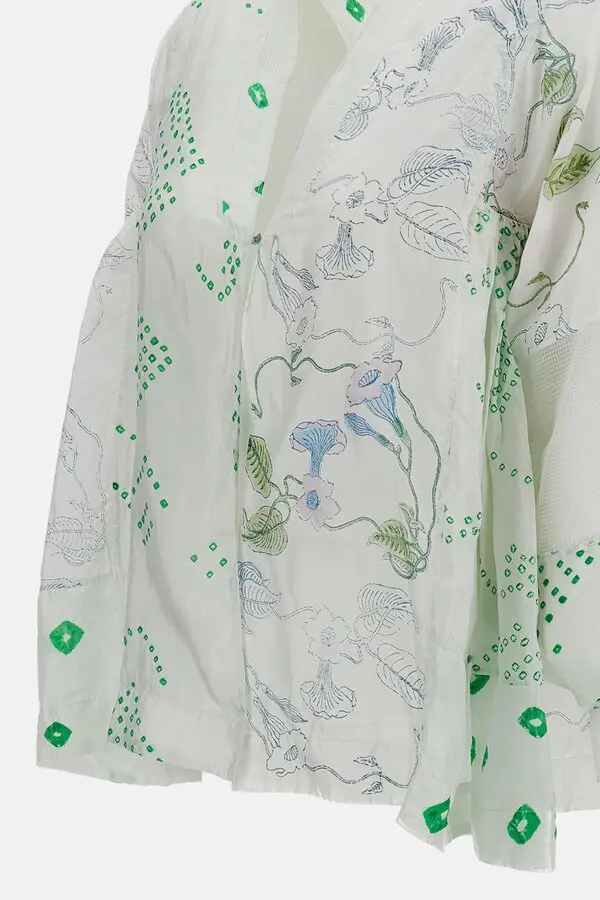 INJIRI V-neck Silk Shirt
