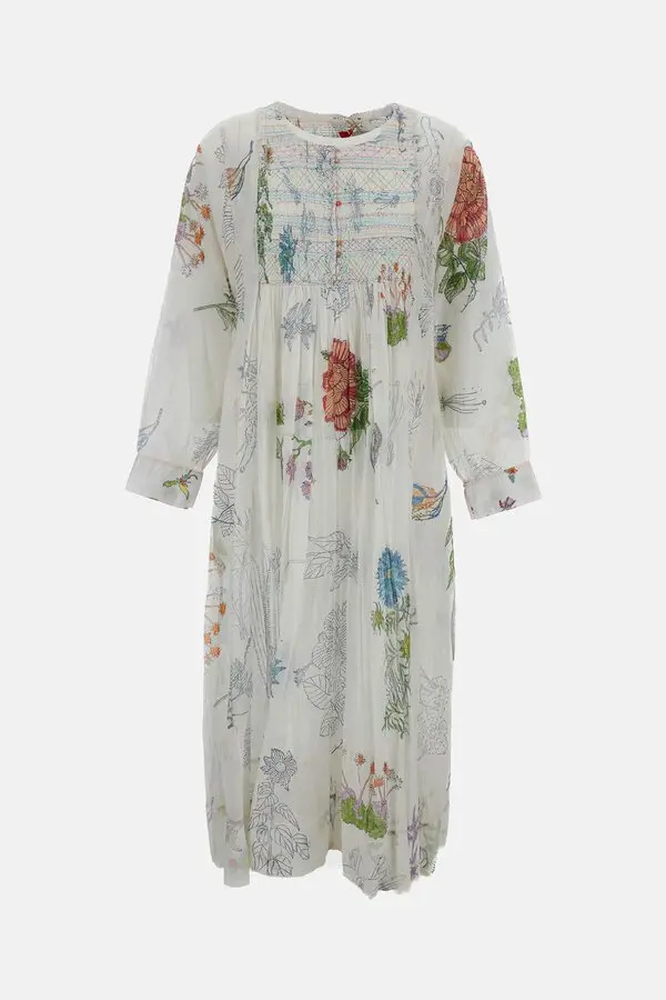 INJIRI Trumpet Floral-print Dress - Multicolor