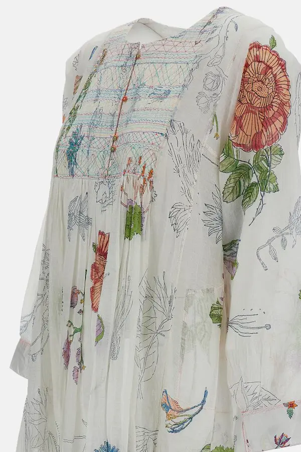 INJIRI Trumpet Floral-print Dress - Multicolor
