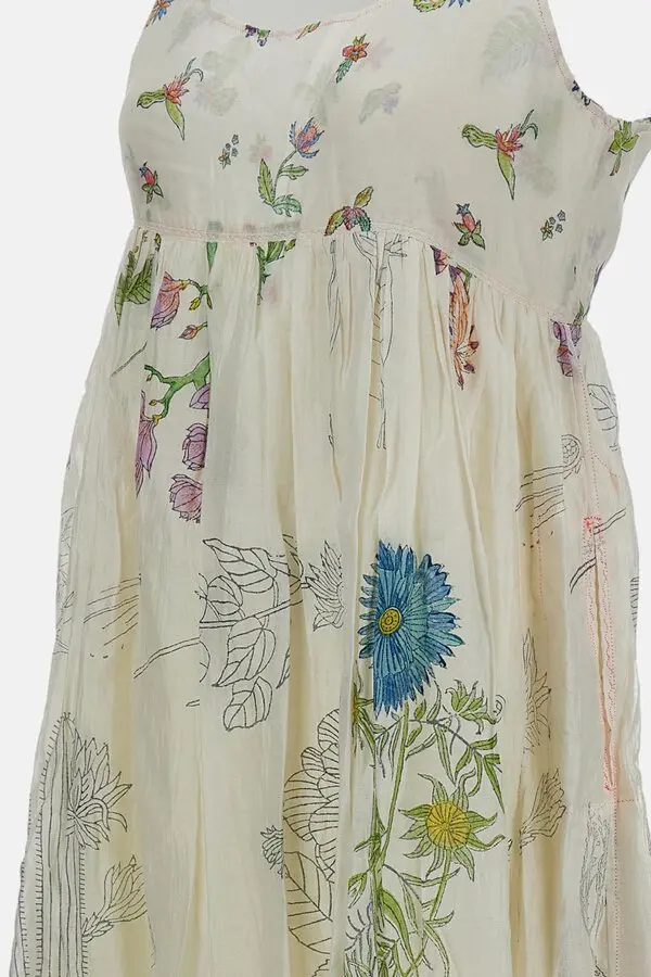INJIRI Hazel Slip Dress With Botanical Print