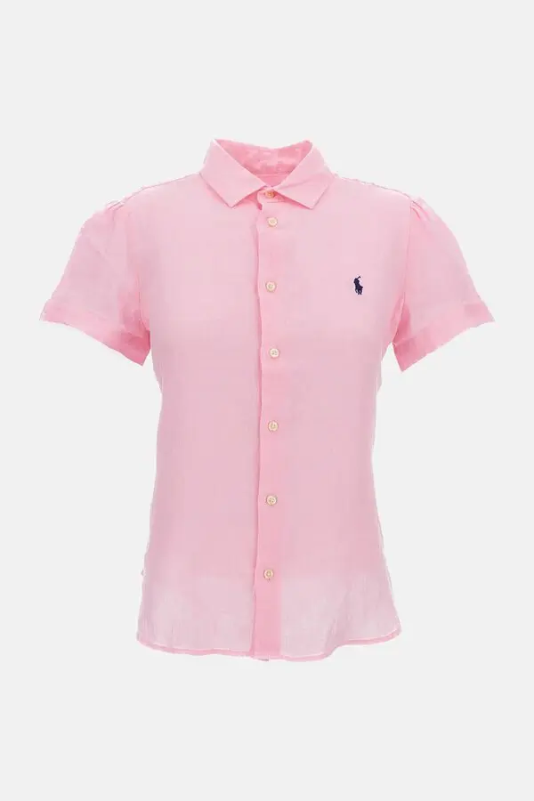 Polo Ralph Lauren Camicia In Lino Maniche Corte - Rose