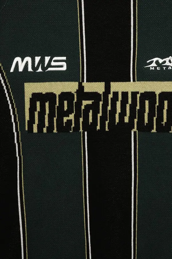 METALWOOD STUDIO Knit Football Top In Dark - Green