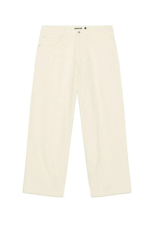 METALWOOD STUDIO 5-pocket Twill Pant In Cream - Natural