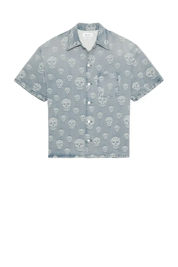 Alexander McQueen Denim Camp Collar Shirt
