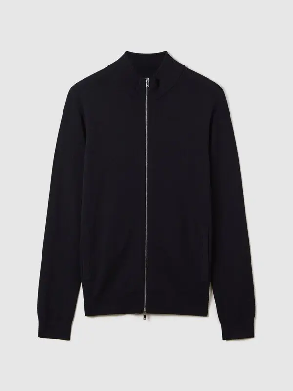 REISS Hampshire Wool Funnel-neck Cardigan