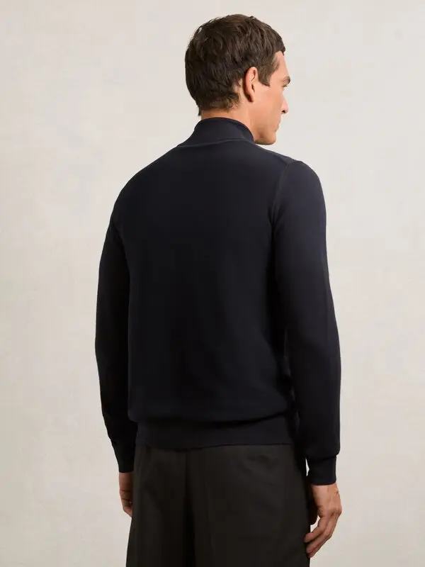 REISS Hampshire Wool Funnel-neck Cardigan