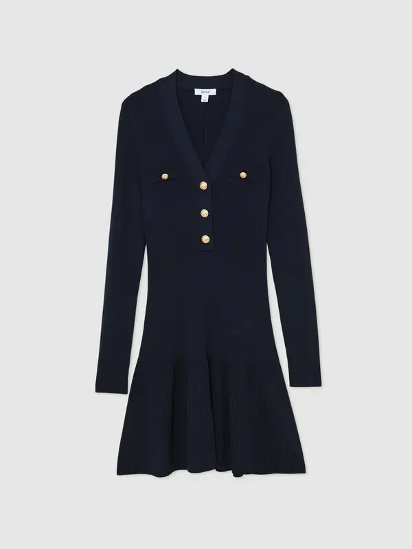 REISS Lavelle Knitted Mini Dress