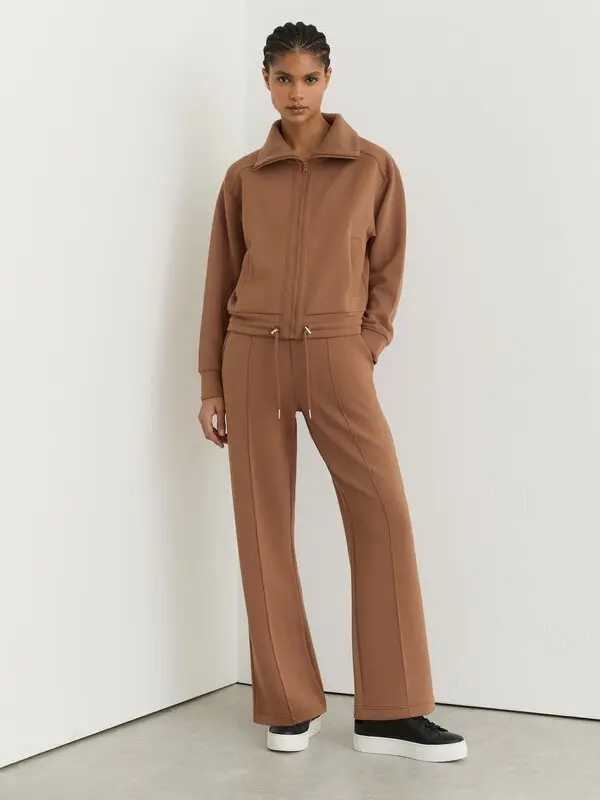 REISS Jemma Premium Interlock Wide-leg Joggers