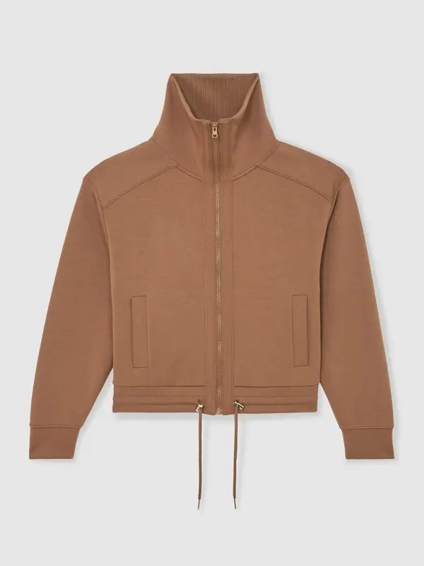 REISS Laurrie Premium Interlock Zip-front Sweatshirt