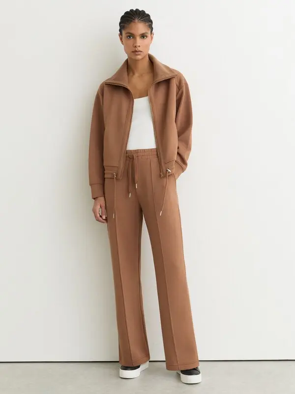 REISS Laurrie Premium Interlock Zip-front Sweatshirt