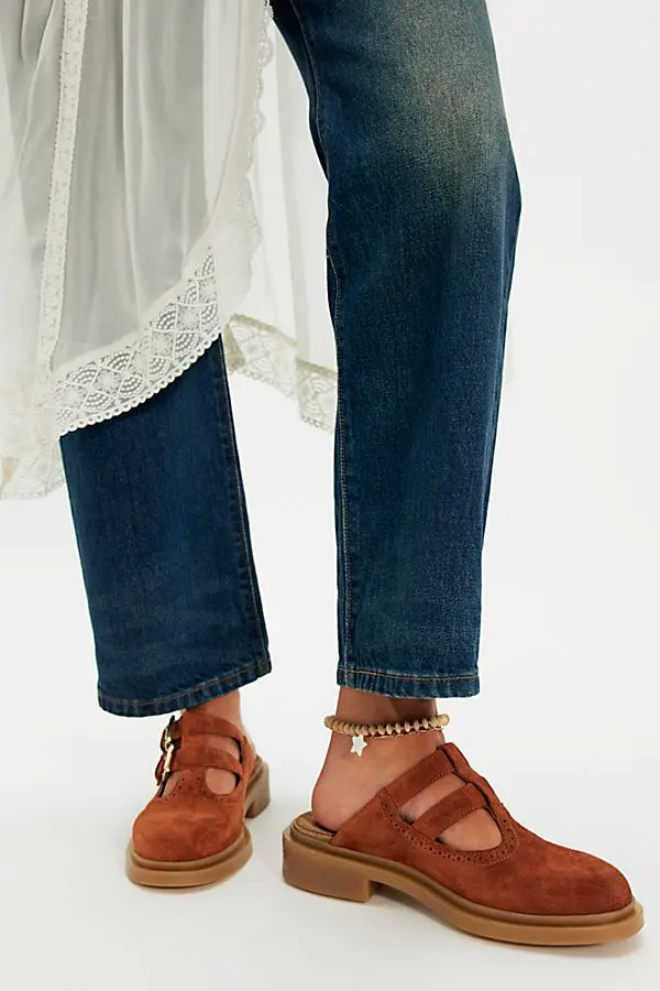Free People Shoretown Mules - Bombay Brown