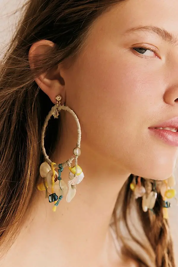 Free People Sol Hoop Earrings - Natural