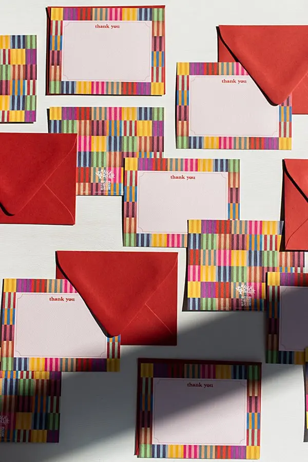 MAGGIE BECKETT STUDIO Striped Thank You Notecards Boxed Set - Multicolor