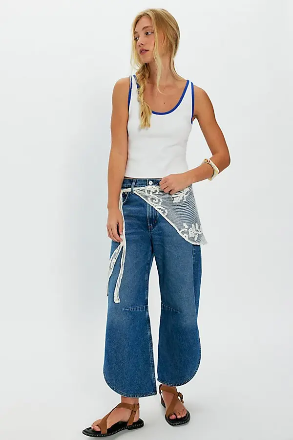 Citizens Of Humanity Tulip Jeans Wide Leg Cropped Denim - Dynasty