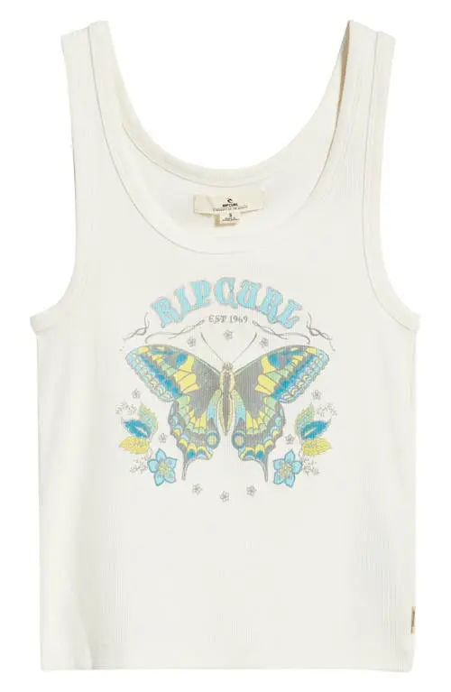 Rip Curl Moon Stretch Cotton Rib Graphic Tank - Bone