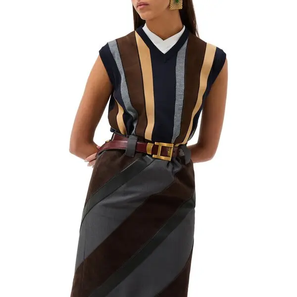 Versace Patchwork Sweater Vest - Navy