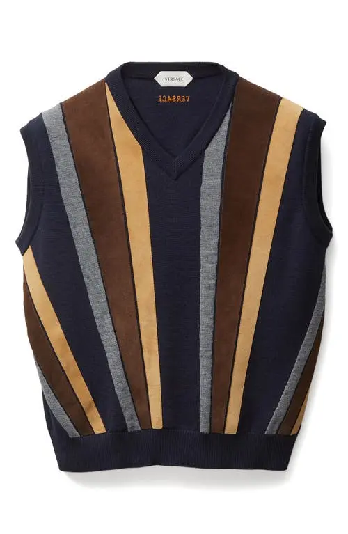 Versace Patchwork Sweater Vest - Navy