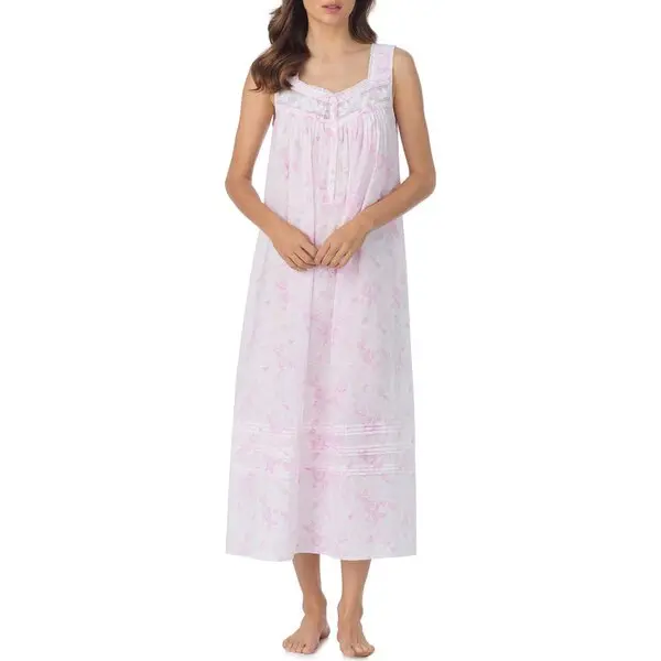 Eileen West Floral Cotton Ballet Nightgown - Rose Print