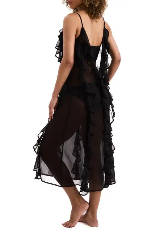 MIMI FLAMINGO Ruffle Sheer Midi Dress