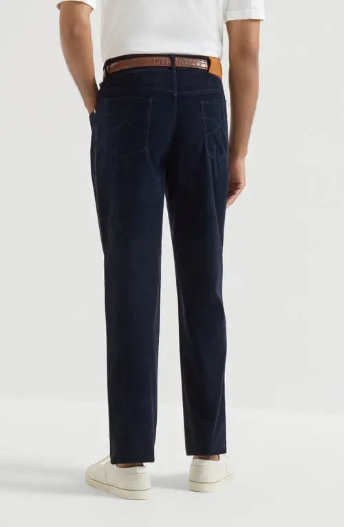 Brunello Cucinelli Five-pocket Corduroy Trousers - Dark Denim