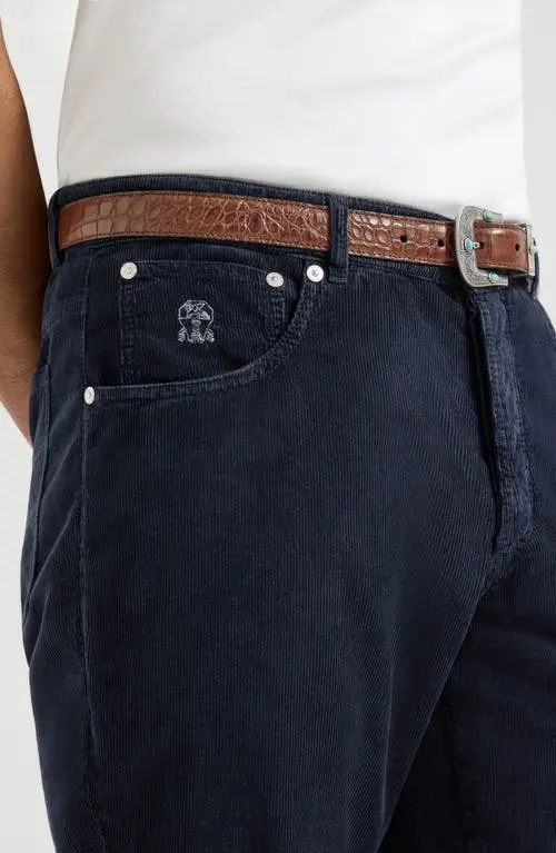 Brunello Cucinelli Five-pocket Corduroy Trousers - Dark Denim