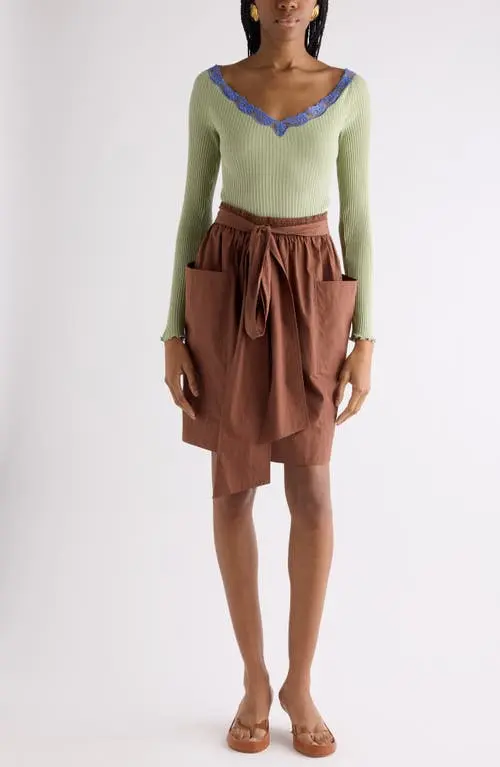 Chloé Lace Trim Cotton-silk Sweater