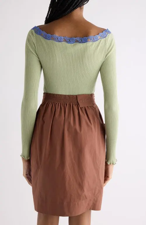Chloé Lace Trim Cotton-silk Sweater