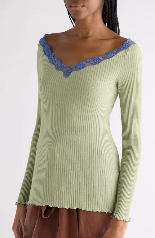 Chloé Lace Trim Cotton-silk Sweater