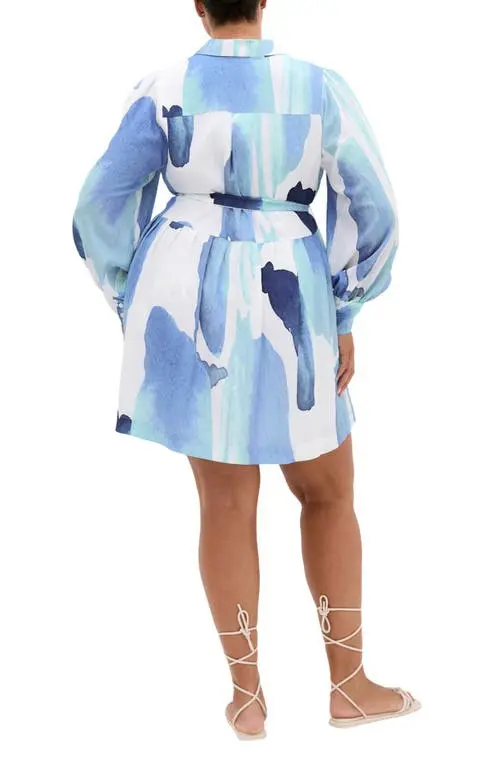 City Chic Ezra Tie Waist Mini Shirtdress