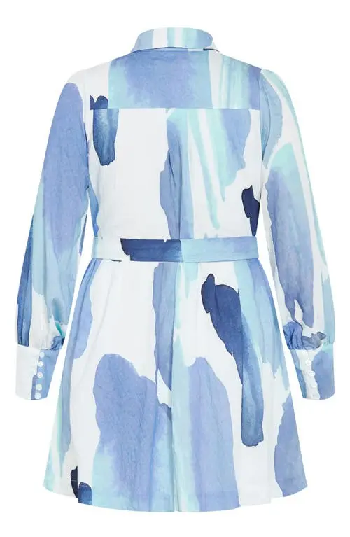 City Chic Ezra Tie Waist Mini Shirtdress