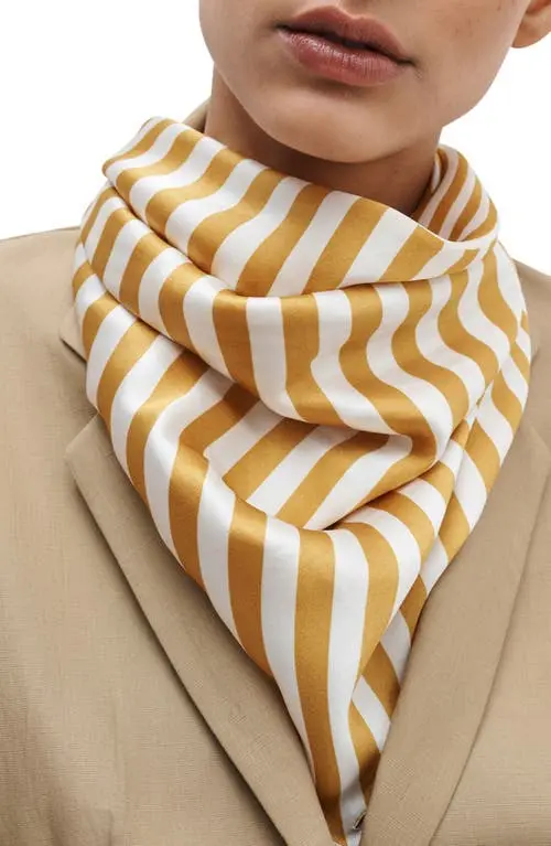 Rag & Bone Gia Silk Square Scarf - Gold Stripe