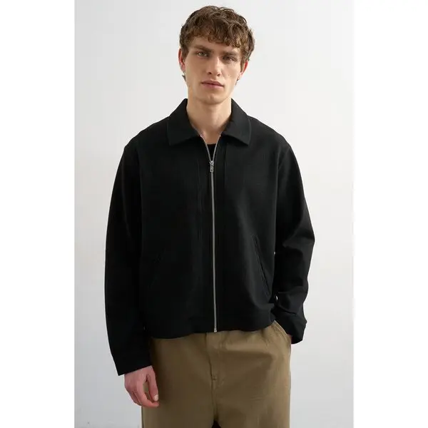 Topman Boxy Fit Jersey Bomber Jacket
