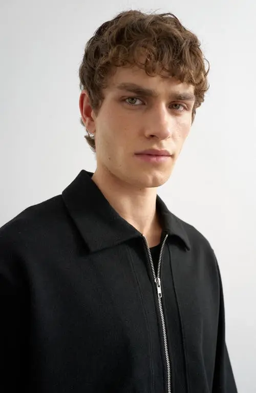 Topman Boxy Fit Jersey Bomber Jacket