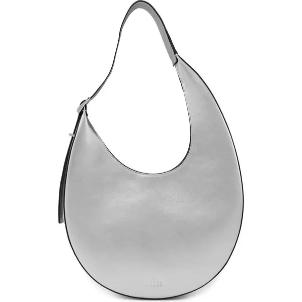 BEHNO Metallic Leather Crescent Shoulder Bag