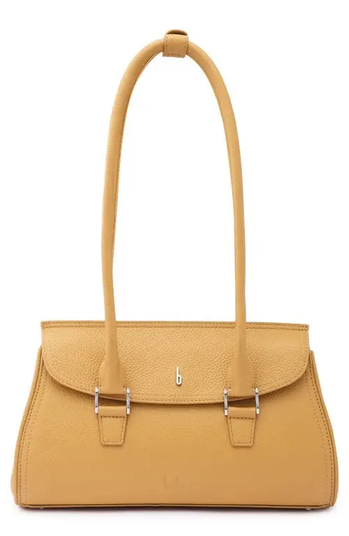 BEHNO Coco Baguette Pebble Leather Shoulder Bag - Bisque