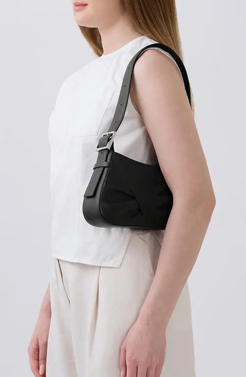 BEHNO Mini Leena Leather Shoulder Bag - Black
