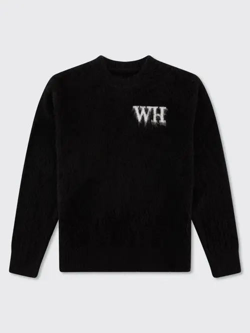 WALKER & HUNT Crew Neck Logo Sweater - Black
