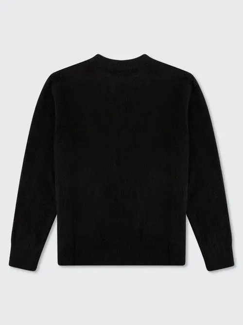 WALKER & HUNT Crew Neck Logo Sweater - Black