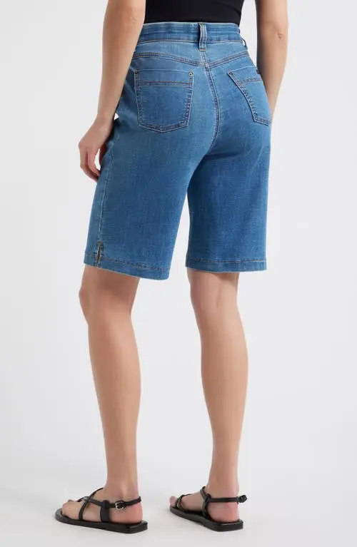 Hue Mid-rise Bermuda Shorts - Chambray