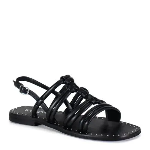 DIBA TRUE Mos Saic Knotted Tube Leather Sandal - Black