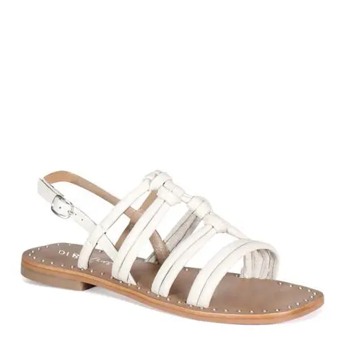 DIBA TRUE Mos Saic Knotted Tube Leather Sandal - Bone