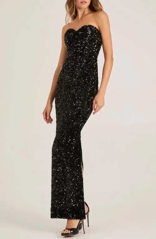 HELSI Helsí Ryan Sequin Strapless Column Gown - Black