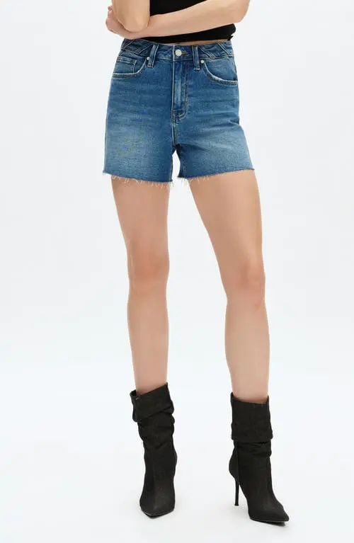 BAYEAS Valentine High Waist Cutoff Denim Shorts - Medium Blue