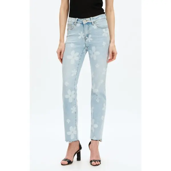BAYEAS Ankle Straight Leg Jeans - Light Blue