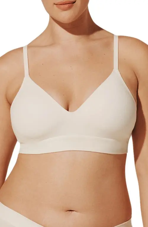 THIRDLOVE Seamless Stretch Cotton Blend Wireless Bra - Sea Salt