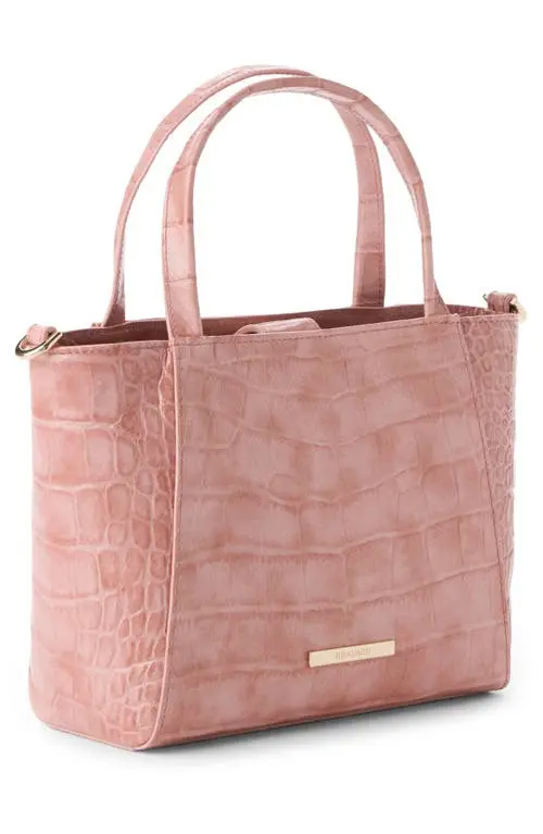 Brahmin Small Croc Embossed Leather Tote - Blush